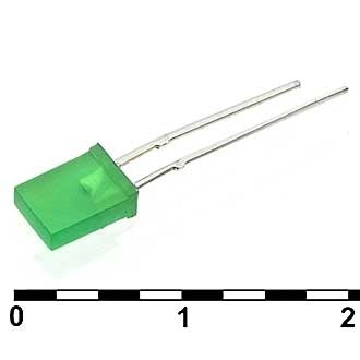 Светодиод 2x5x7 green 30mcd 2,1v, R14-15 купить в интернет-магазине ...